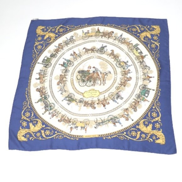 Hermes | Accessories | Hermes Authentic Blue Silk Scarf | Poshmark